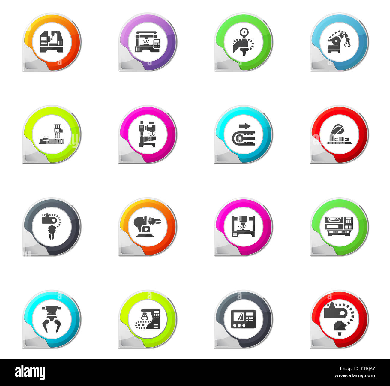 Machine tool icons set Stock Photo - Alamy
