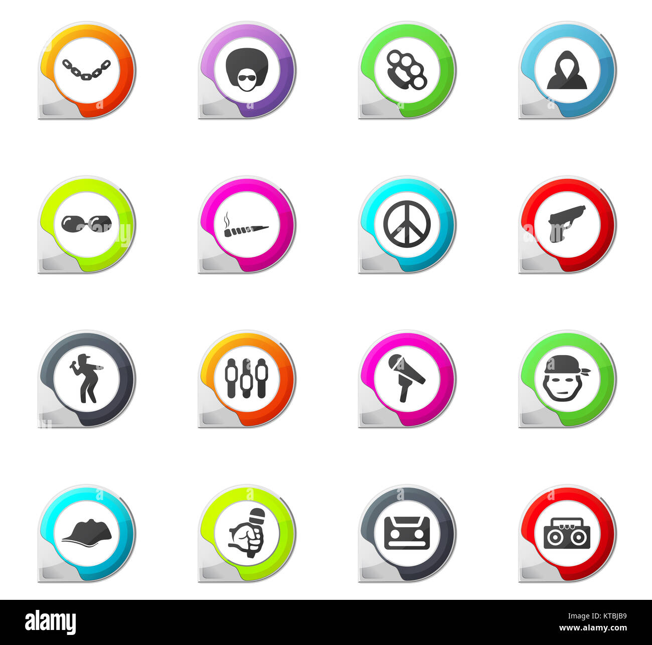 Rap hip hop music icons set Stock Photo - Alamy