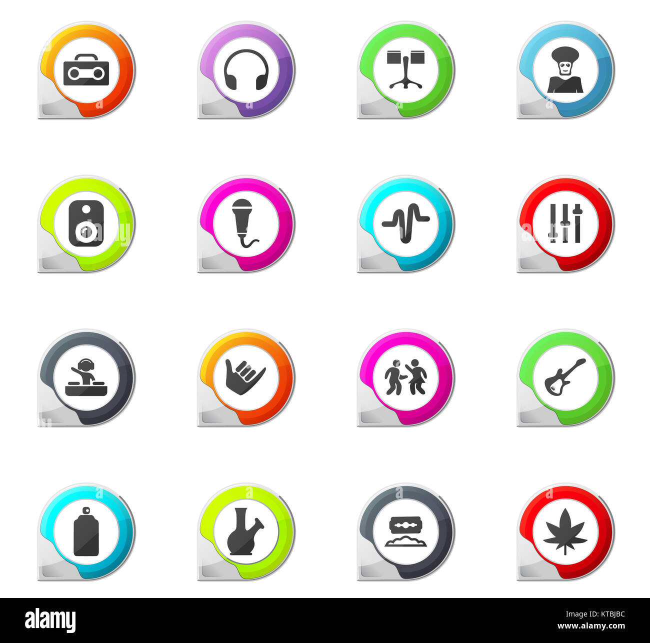 Reggae icons set Stock Photo - Alamy