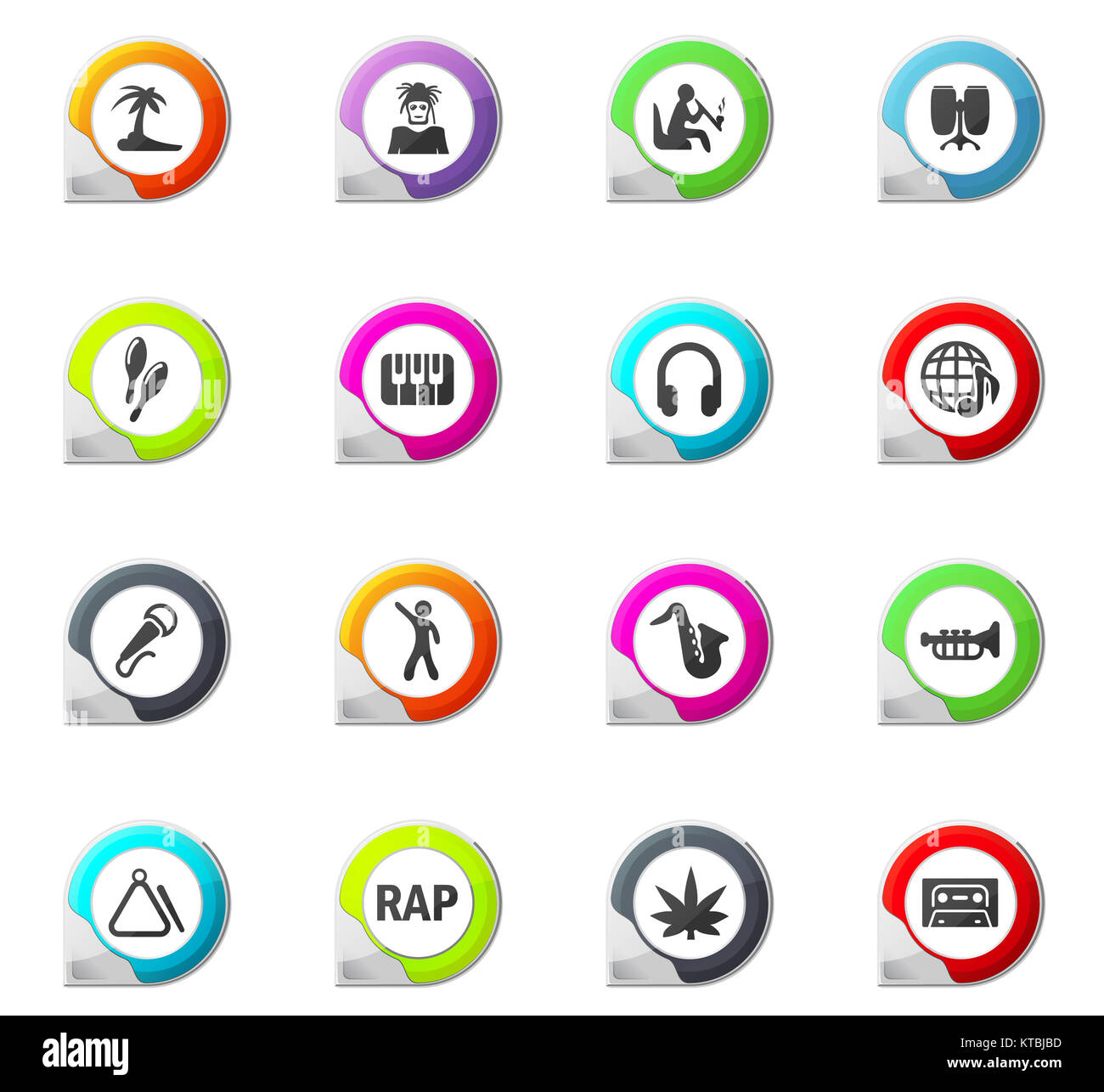 Rap Music icons set Stock Photo - Alamy
