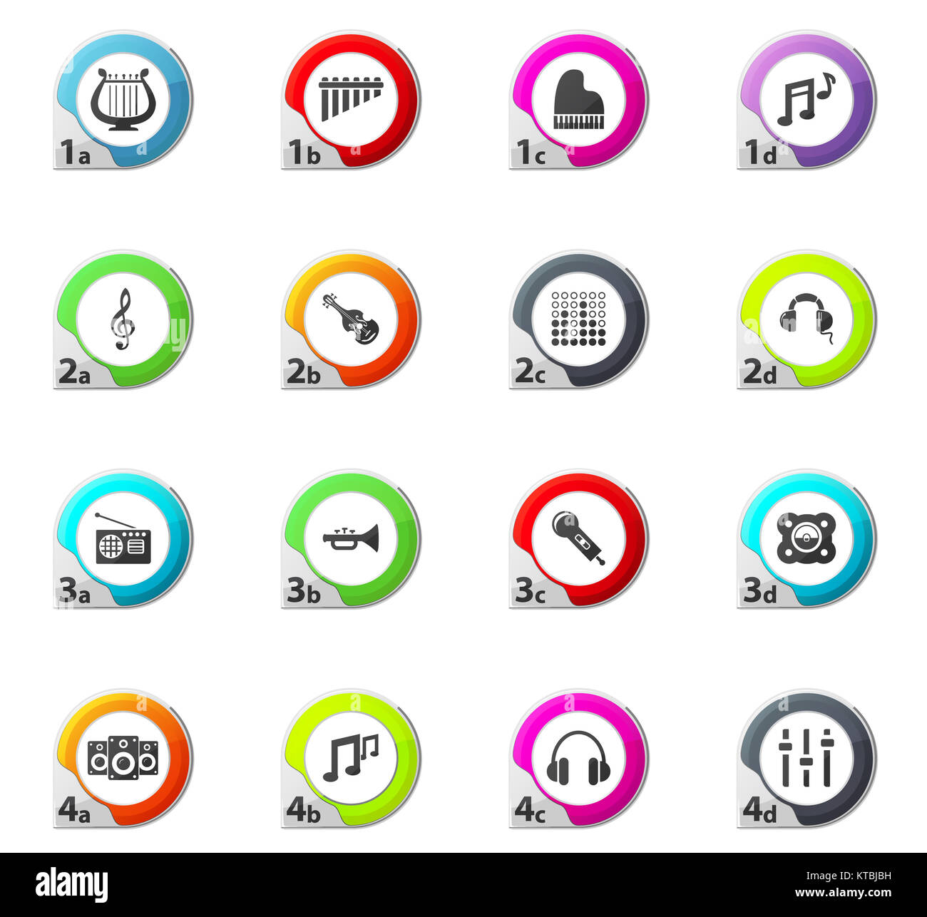 Music icons set Stock Photo - Alamy