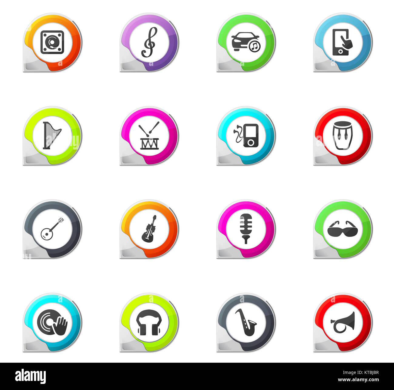 Disco Or Club icons set Stock Photo - Alamy