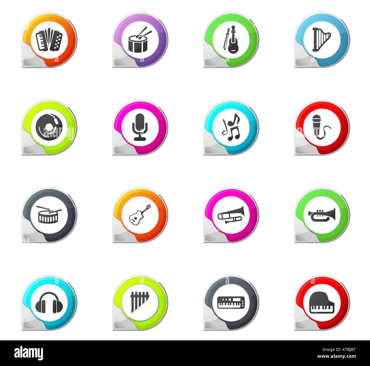 Music icons set Stock Photo - Alamy