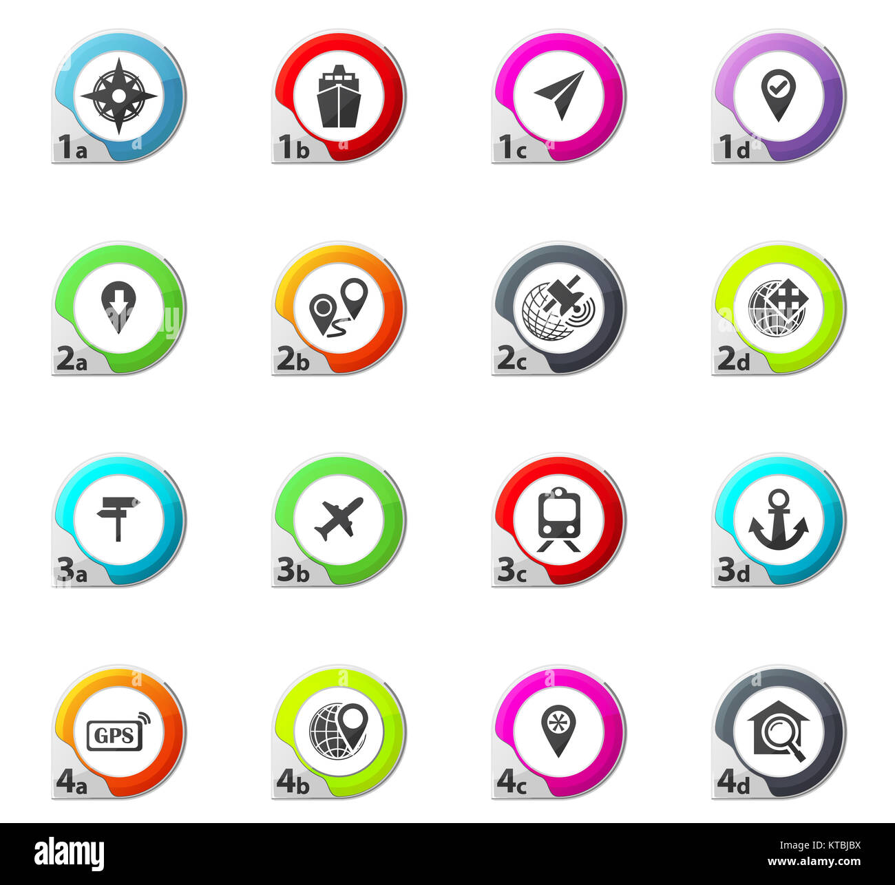 Navigation icons set Stock Photo - Alamy