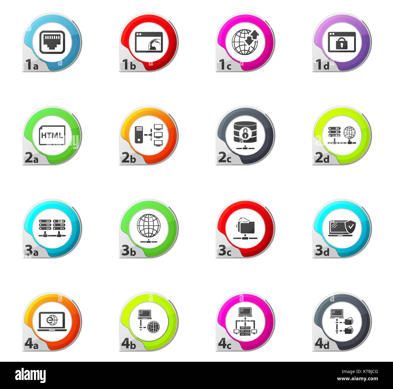 Internet, server, network icons set Stock Photo - Alamy