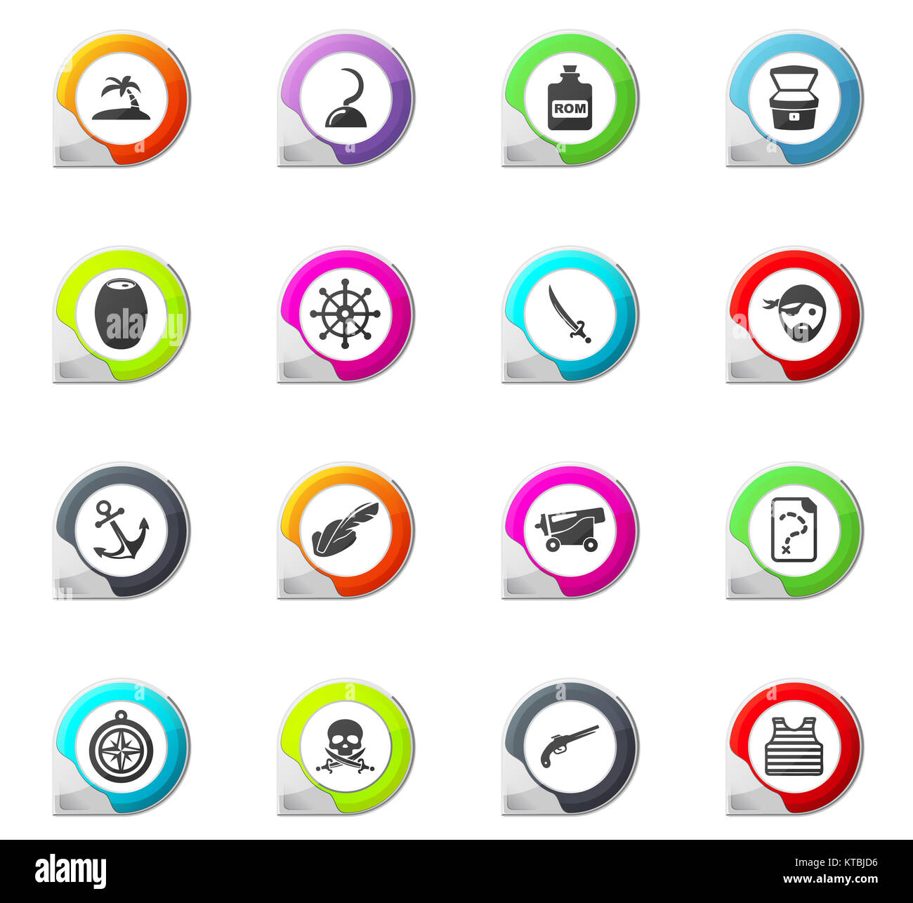 Pirates icons set Stock Photo - Alamy