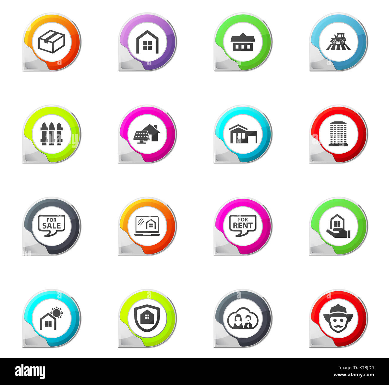 Real estate icons set Stock Photo - Alamy