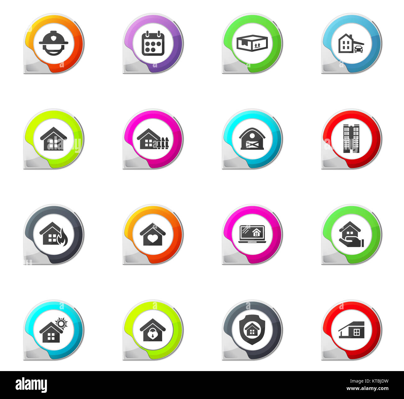 Real estate icons set Stock Photo - Alamy