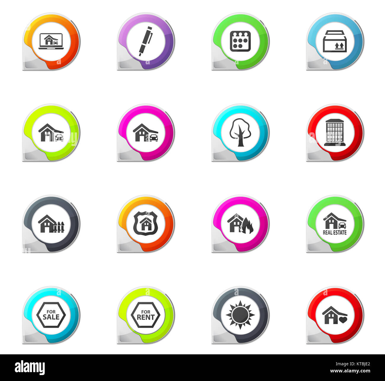 Real estate icons set Stock Photo - Alamy
