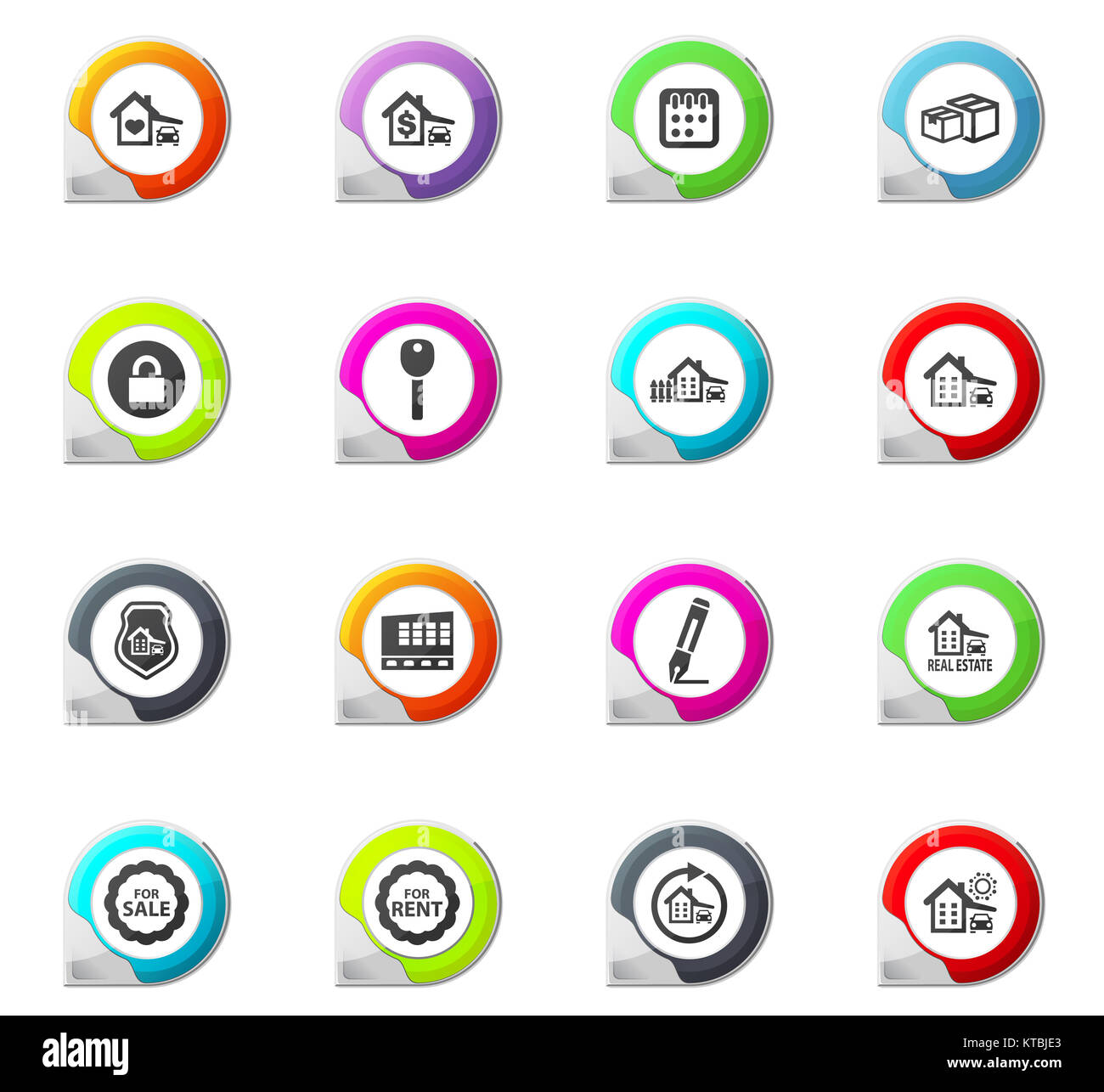 Real estate icons set Stock Photo - Alamy