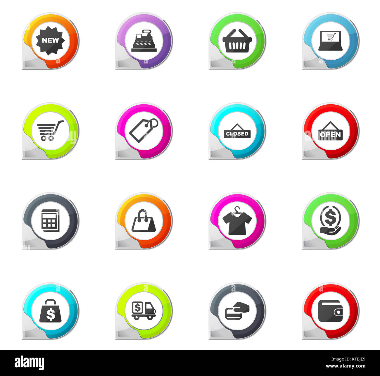 Shop icons set Stock Photo - Alamy