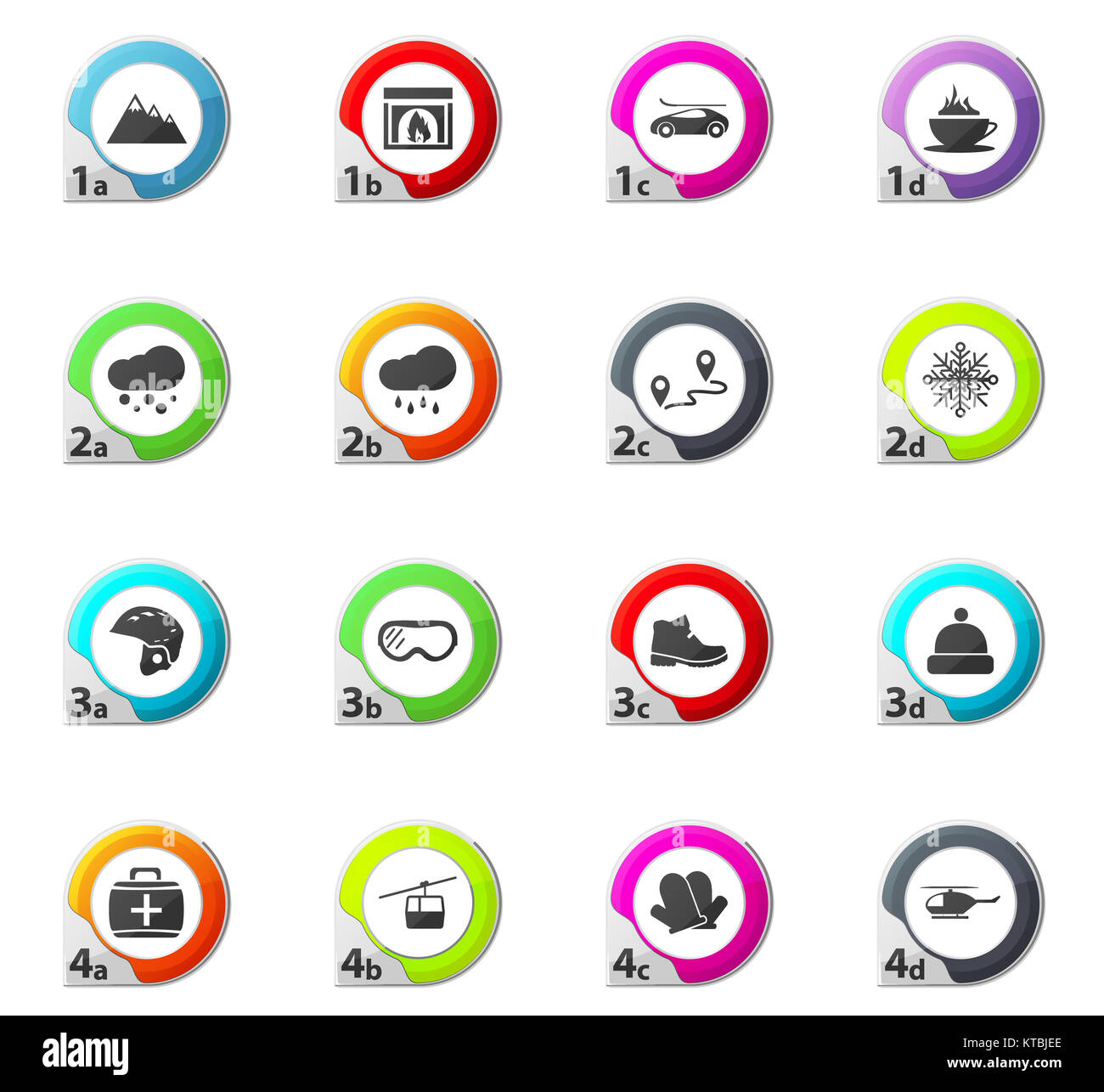 Skiing icons set Stock Photo - Alamy