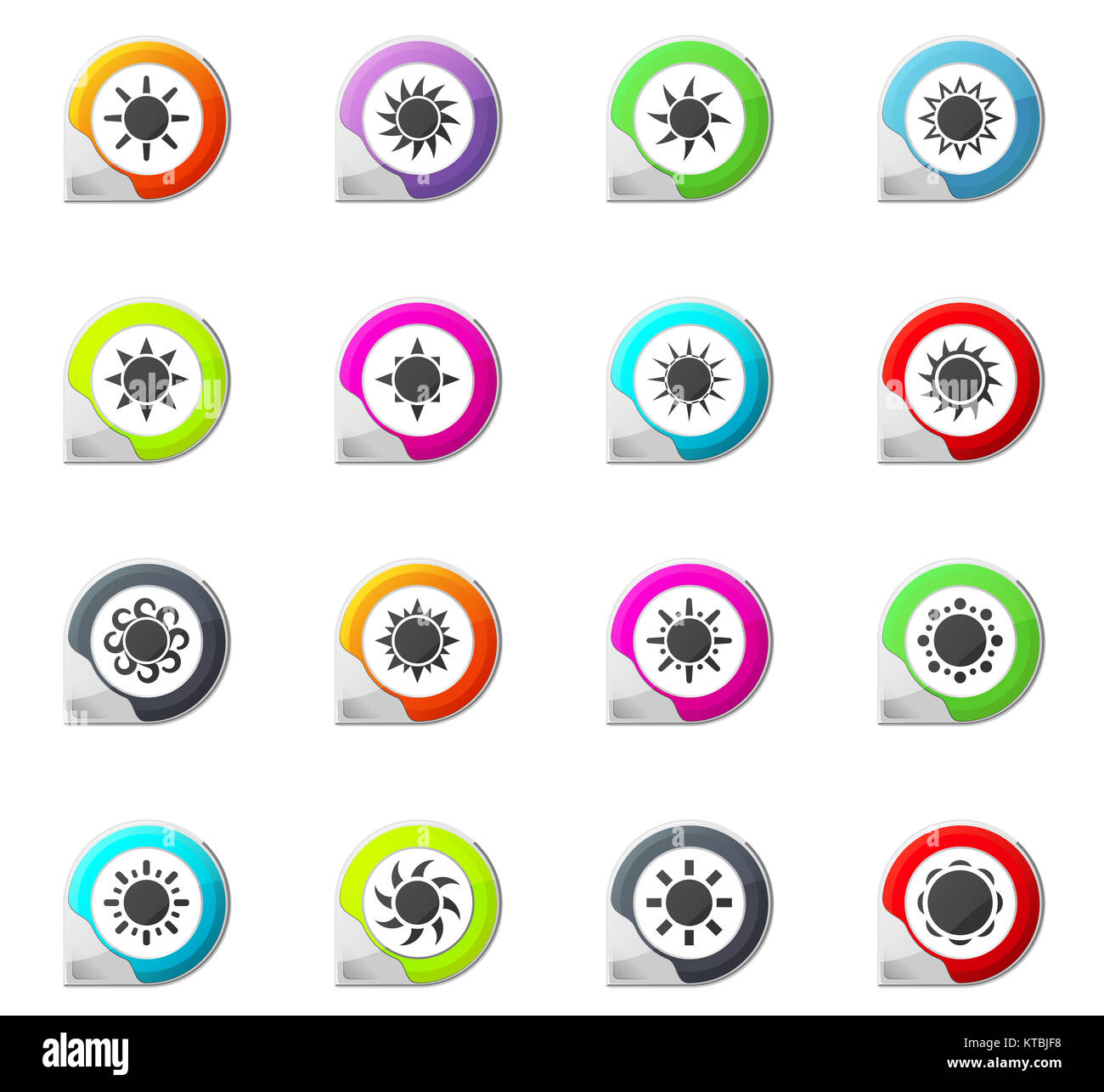 Set of sun icons Stock Photo - Alamy