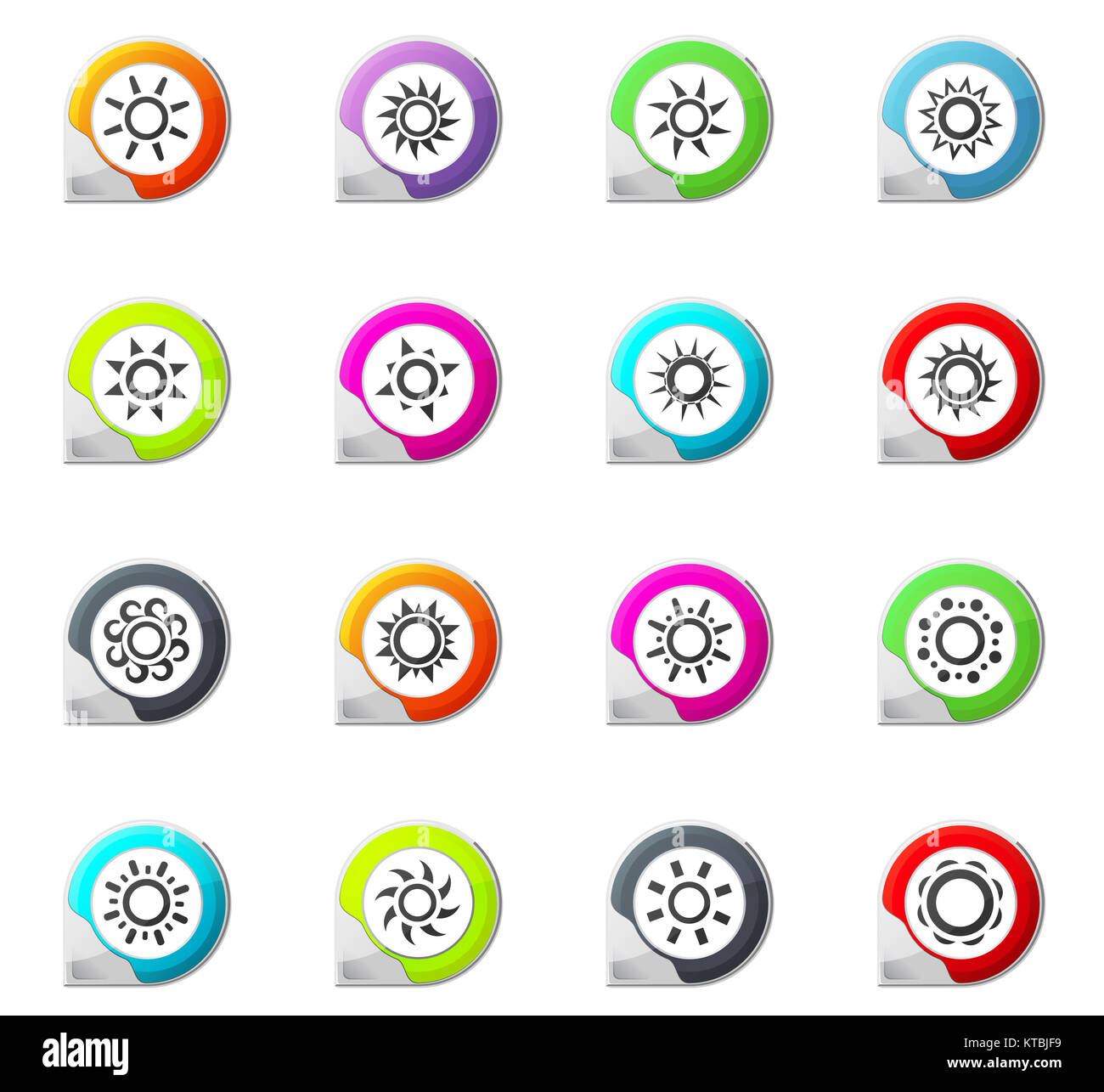Set of sun icons Stock Photo - Alamy