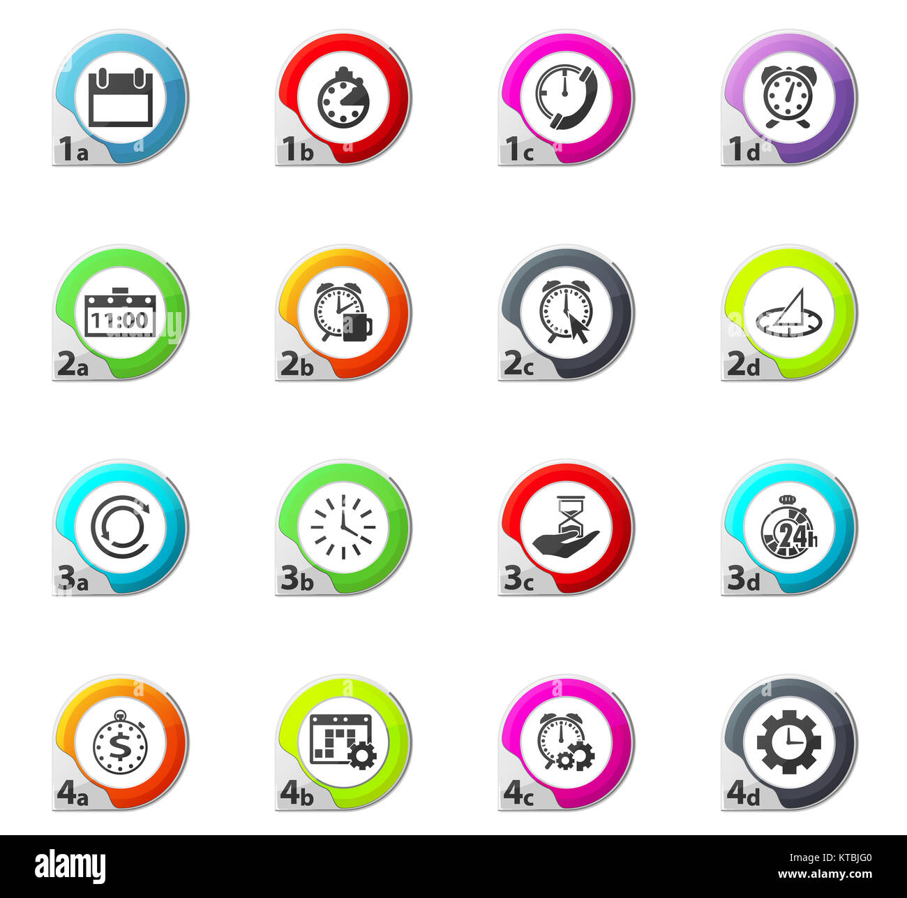 Time icons set Stock Photo - Alamy