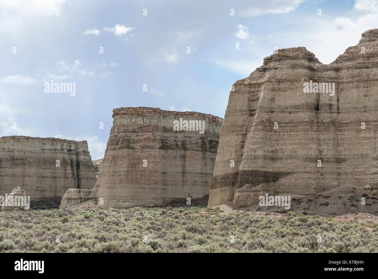 Pillars of Rome sandstone rock formations in the Oregon Outback Stock ...