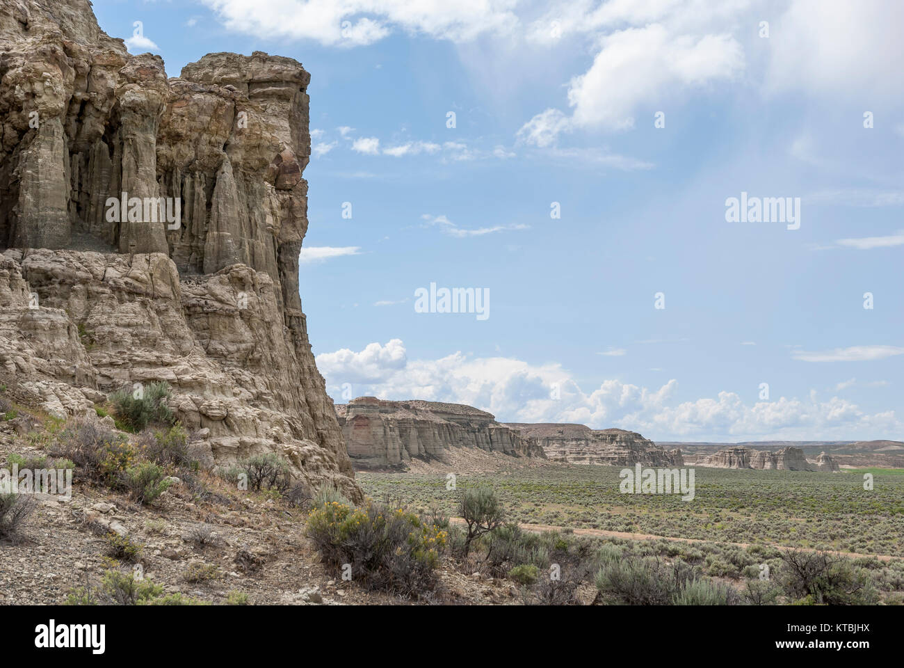 Pillars of Rome sandstone rock formations in the Oregon Outback Stock ...