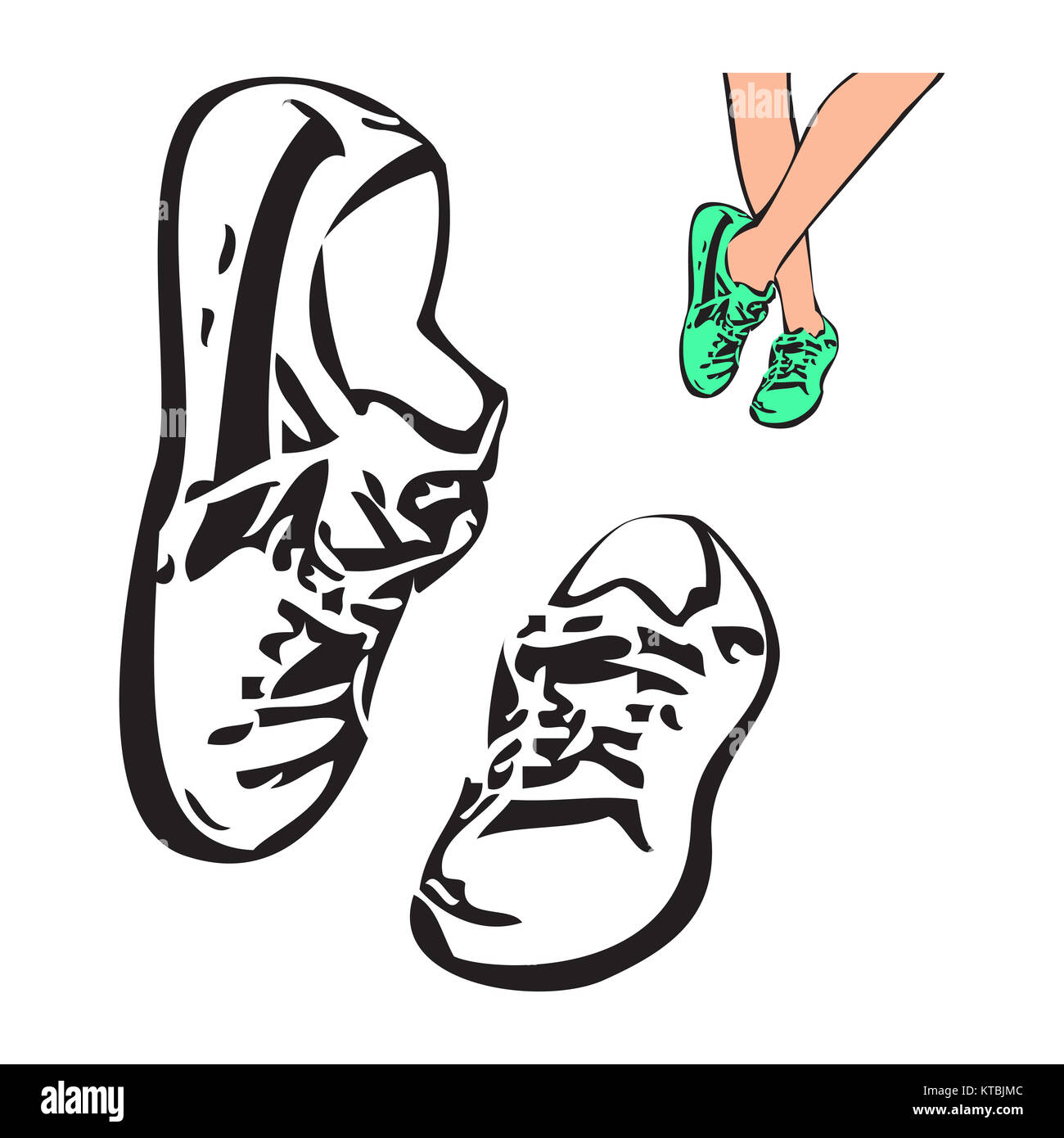 Women sneakers drawing hi-res stock photography and images - Alamy