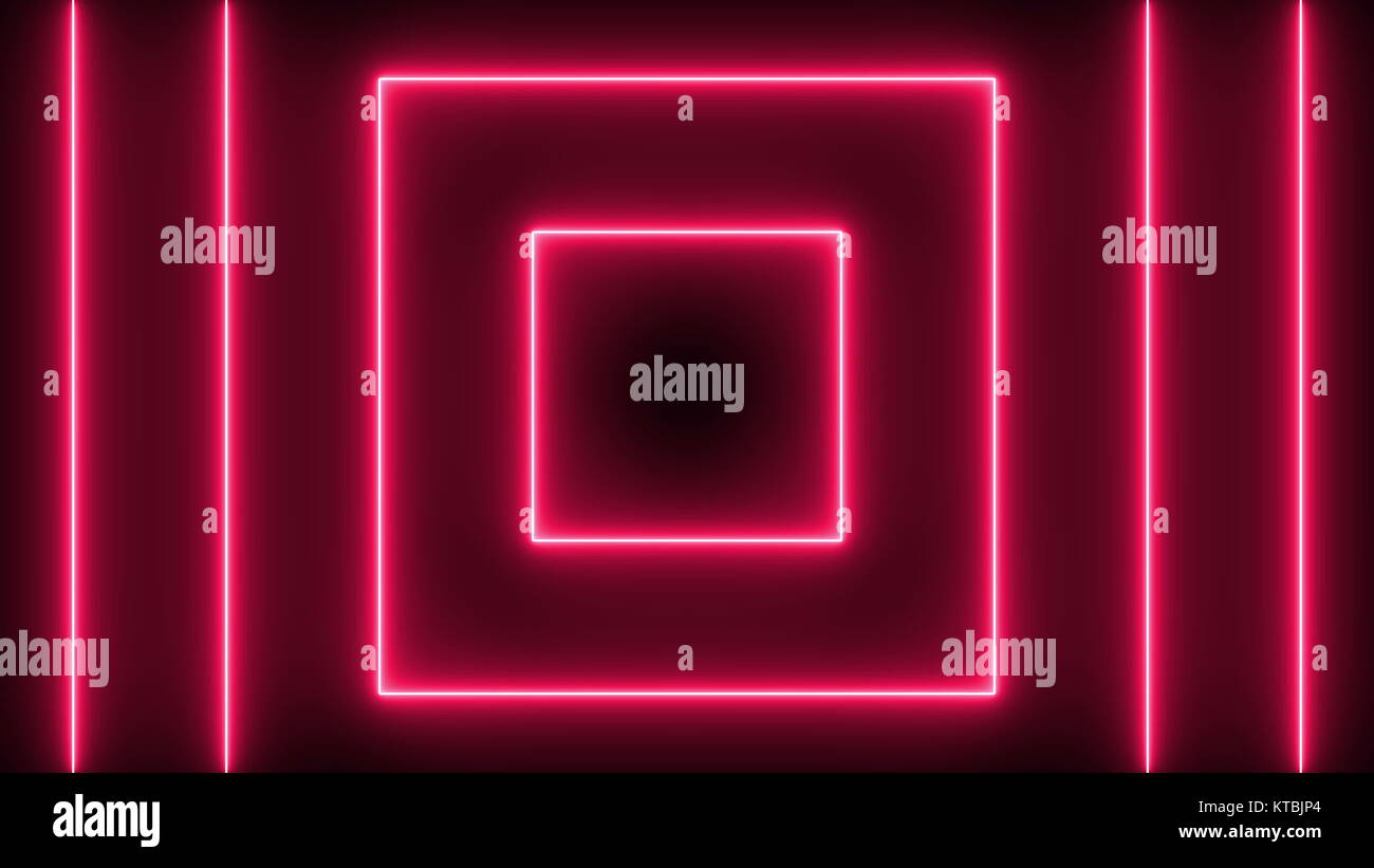 Abstract background with neon squares Stock Photo - Alamy