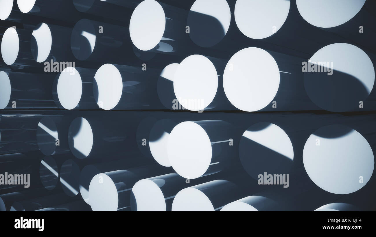 abstract cylinders and their reflections Stock Photo - Alamy