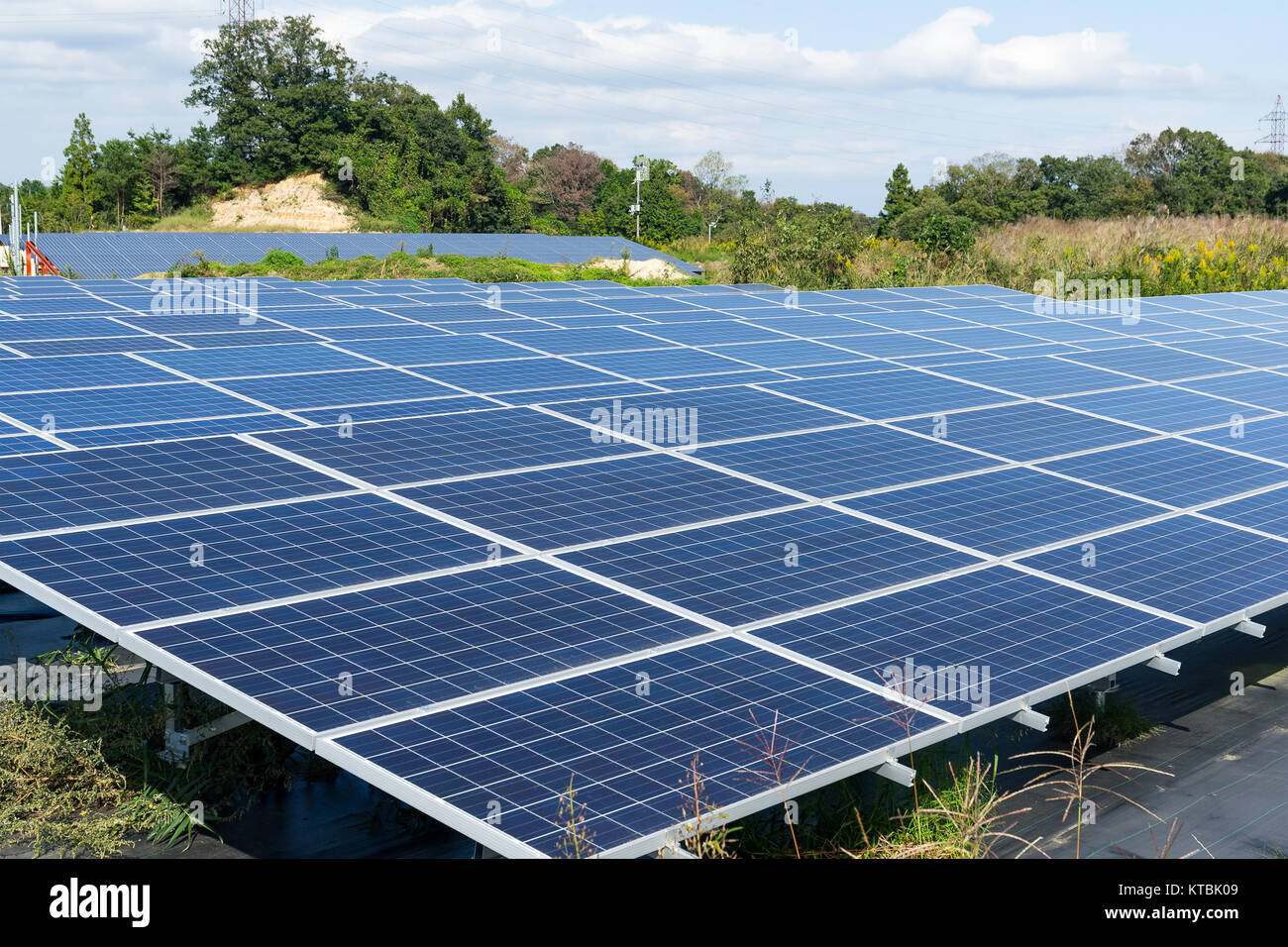 Solar panel plant Stock Photo - Alamy