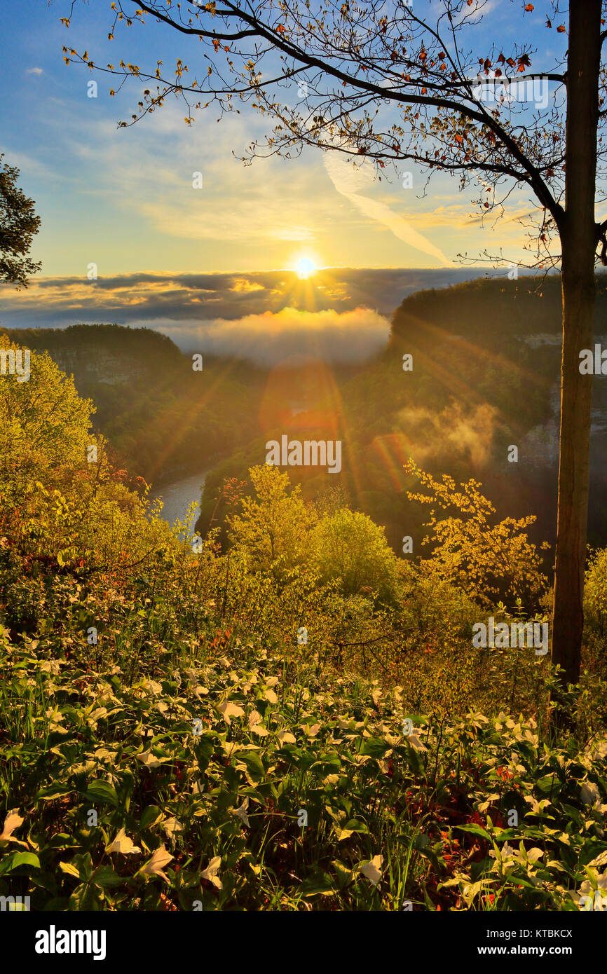 Great Bend Overlook, Genesee River, Letchworth State Park, Castile, New York, USA Stock Photo ...