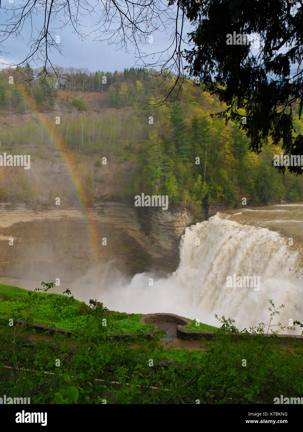 Middle Falls, Genesee River, Letchworth State Park, New York, USA Stock ...
