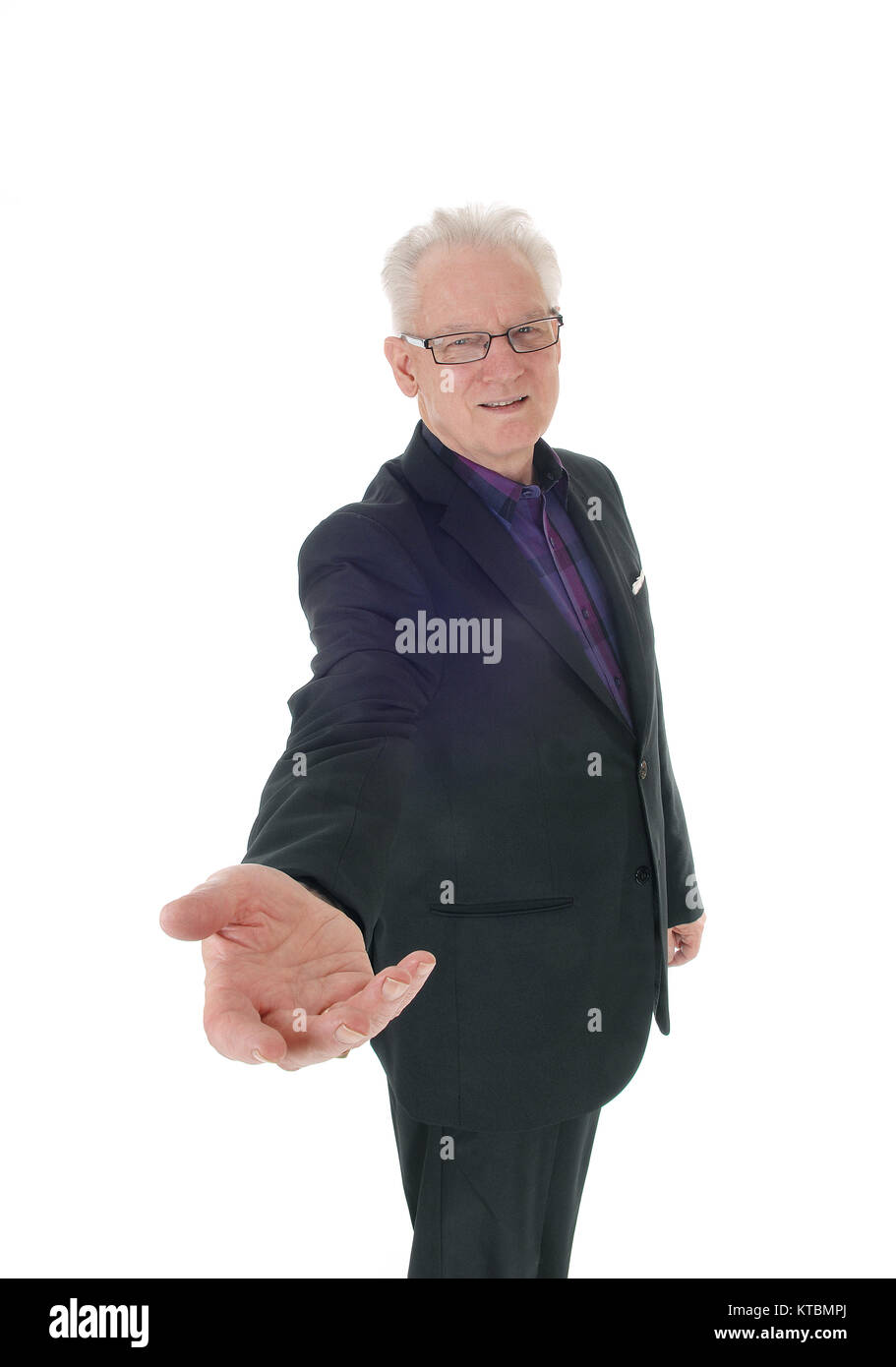 Business man with outstretched hand Stock Photo - Alamy