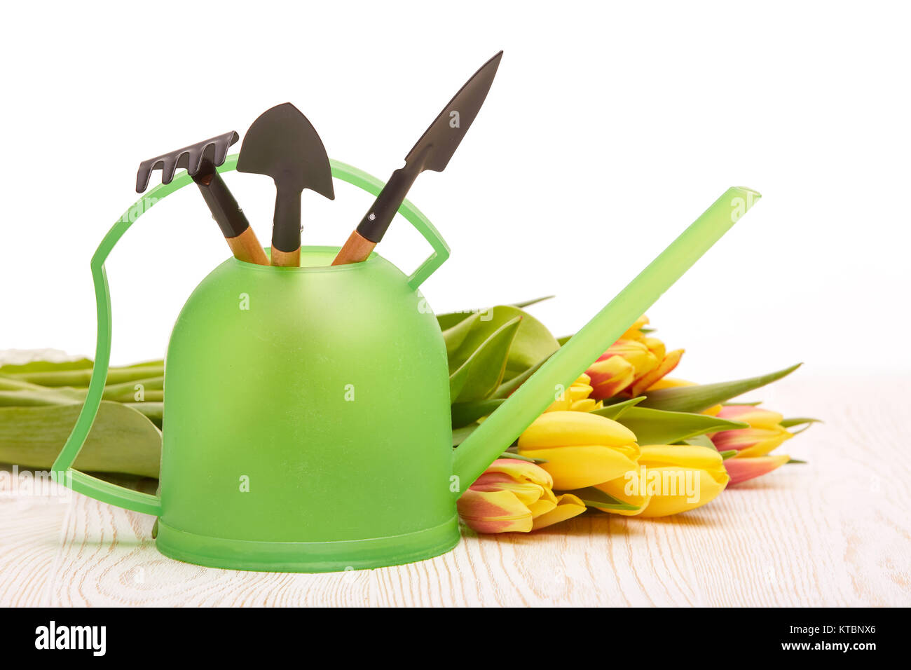 Gardening tools and flowers Stock Photo - Alamy