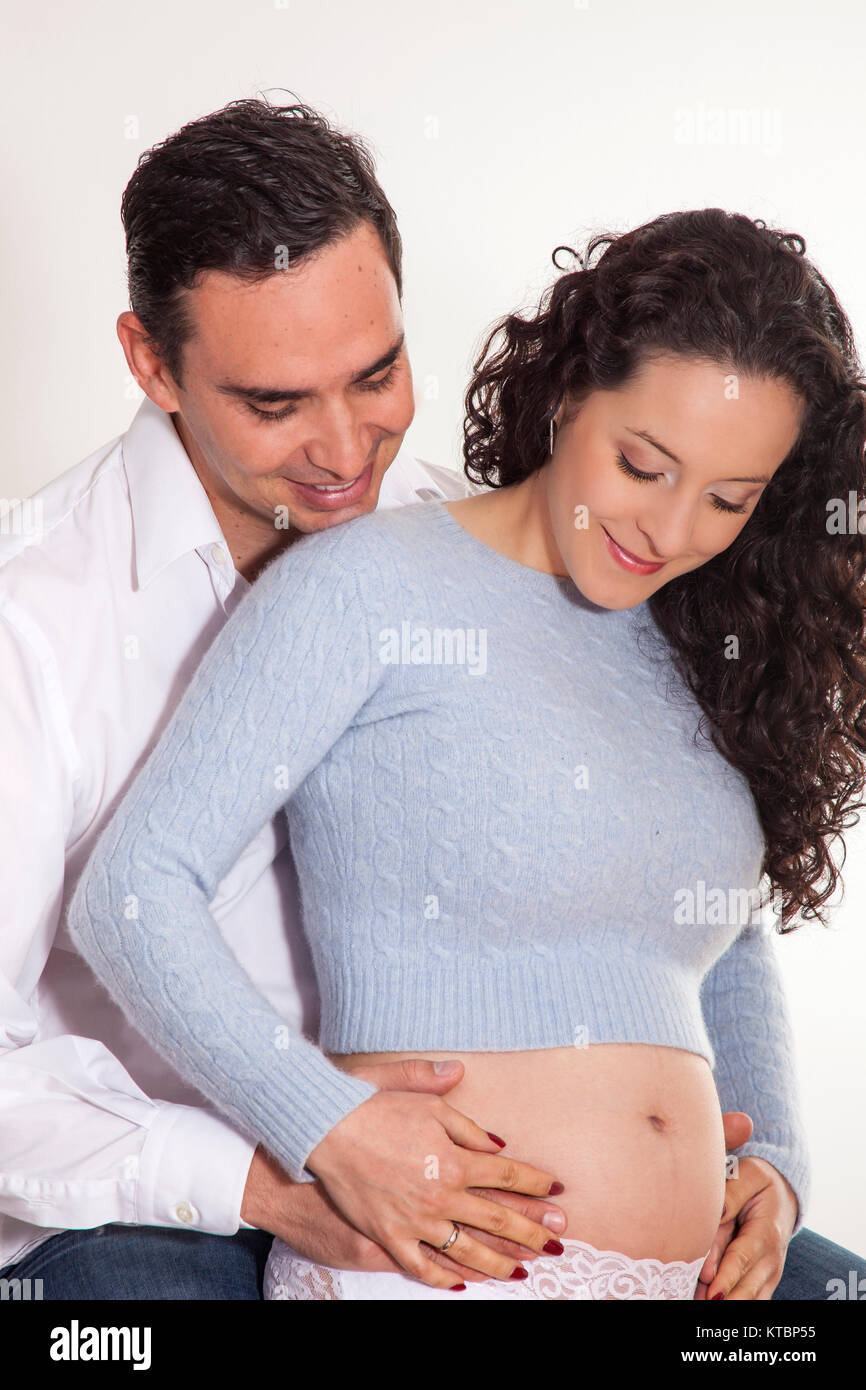 Couple waiting for their baby - 18 weeks Stock Photo - Alamy