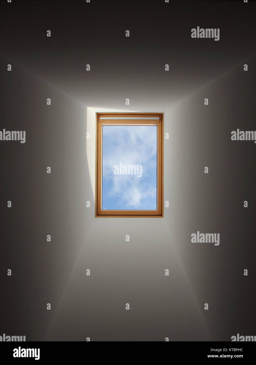 Light and Blue Sky from Roof Window Stock Photo - Alamy