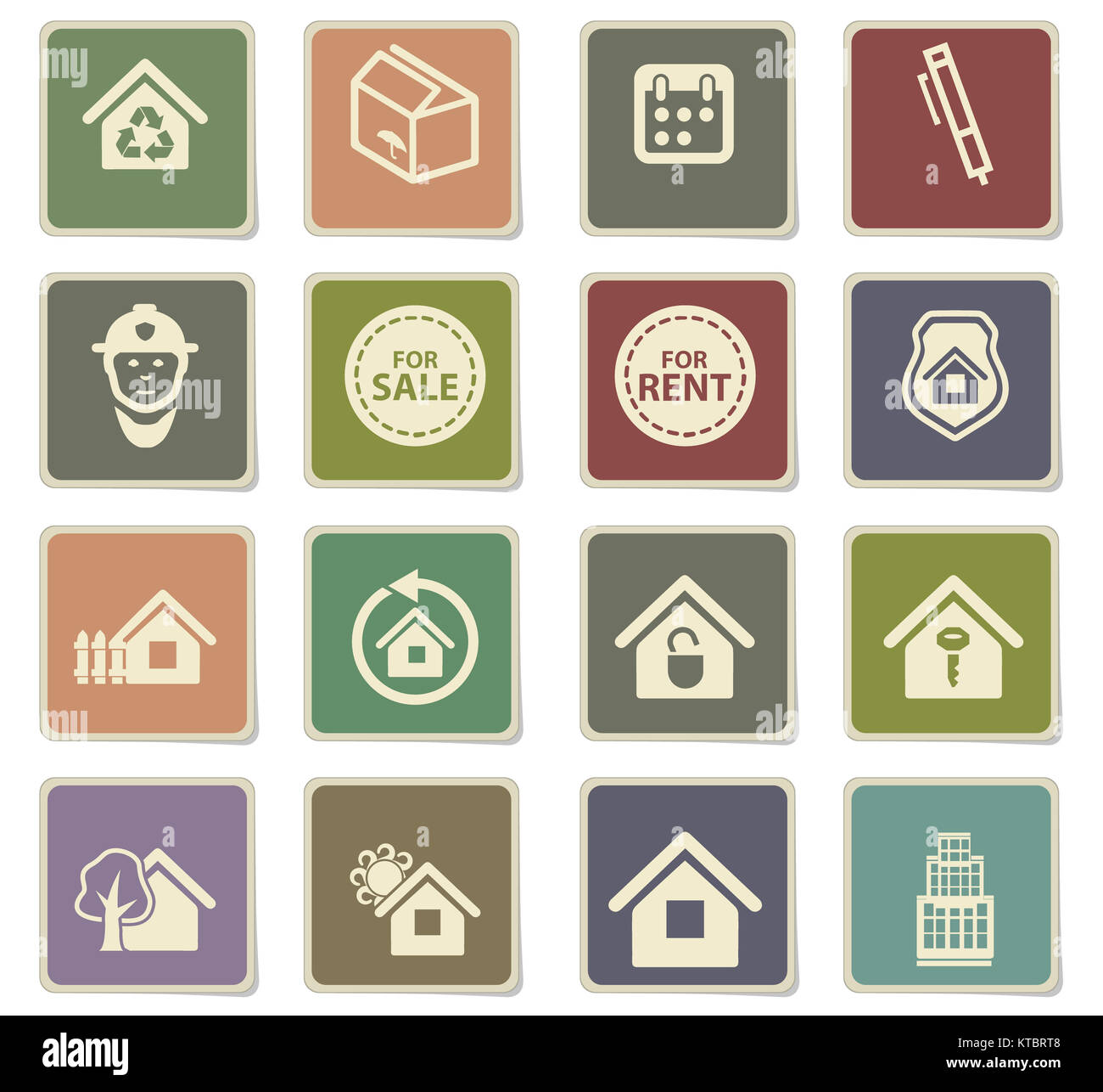 real estate icon set Stock Photo - Alamy