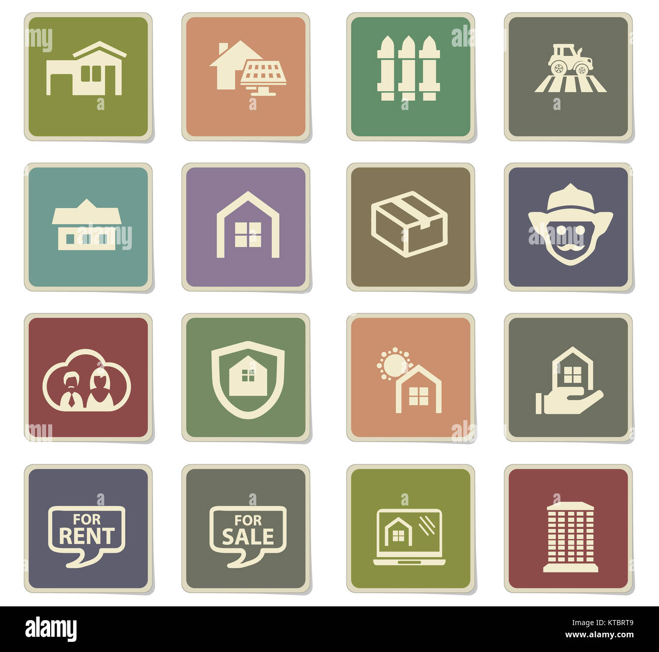 real estate icon set Stock Photo - Alamy