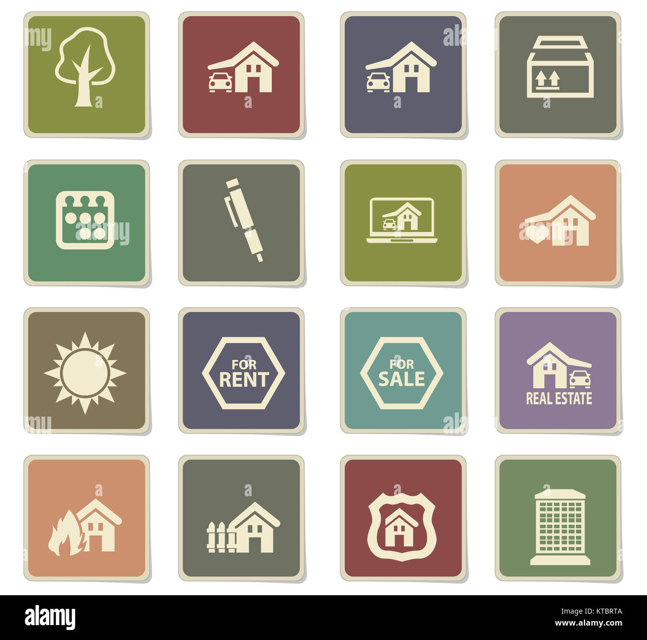 real estate icon set Stock Photo - Alamy