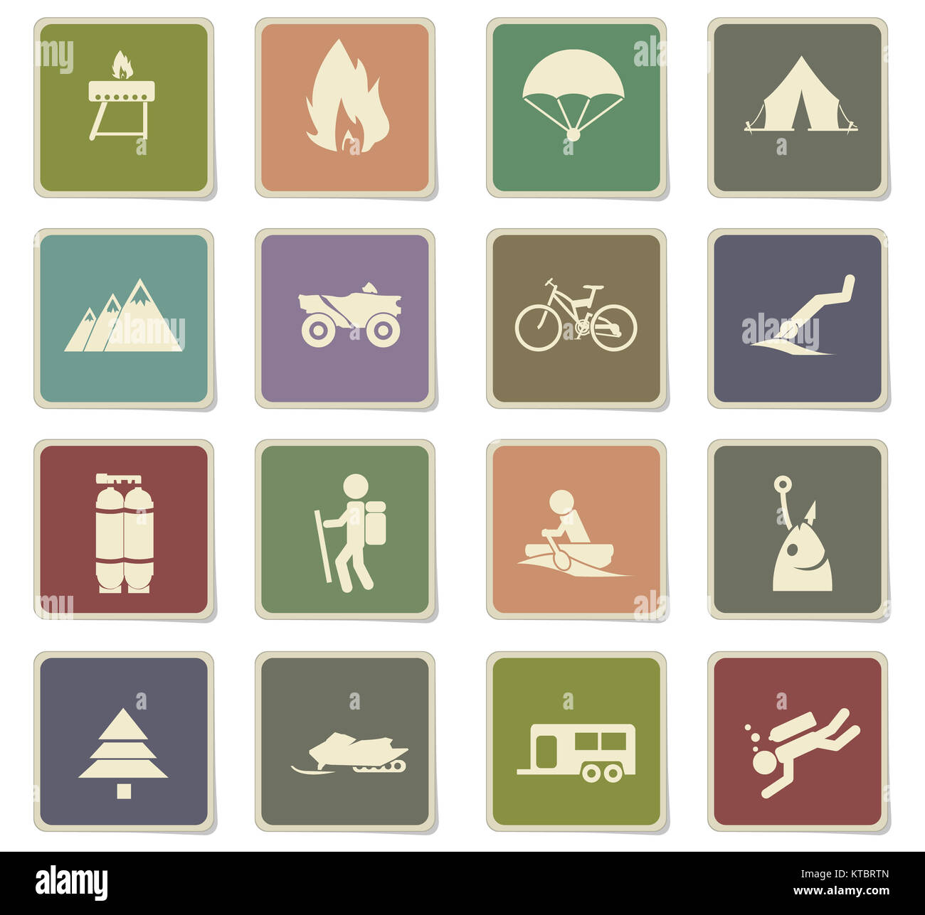 active recreation icon set Stock Photo - Alamy