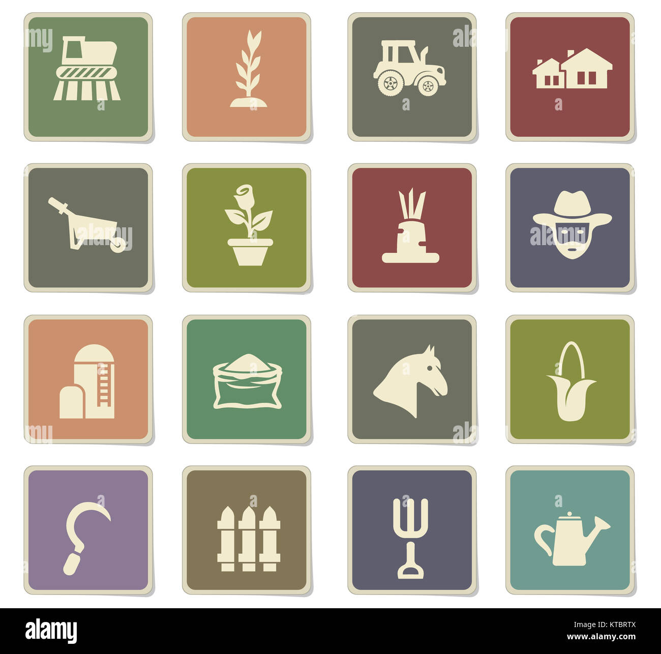 agriculture icon set Stock Photo - Alamy