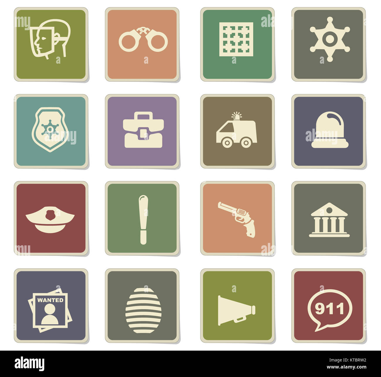 police icon set Stock Photo - Alamy