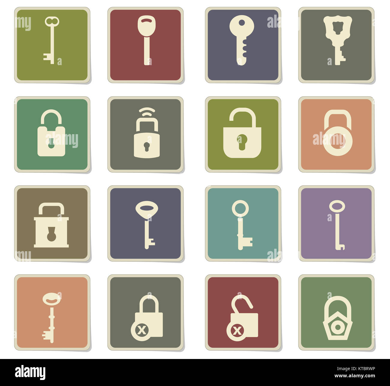lock and key icon set Stock Photo - Alamy