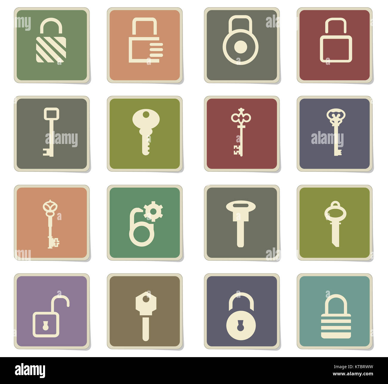 lock and key icon set Stock Photo - Alamy