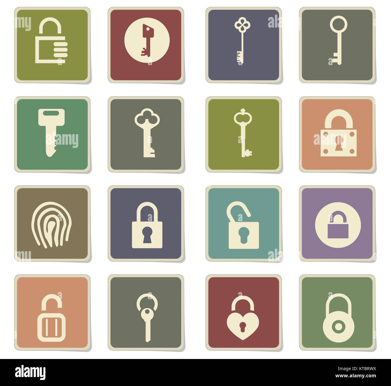 lock and key icon set Stock Photo - Alamy