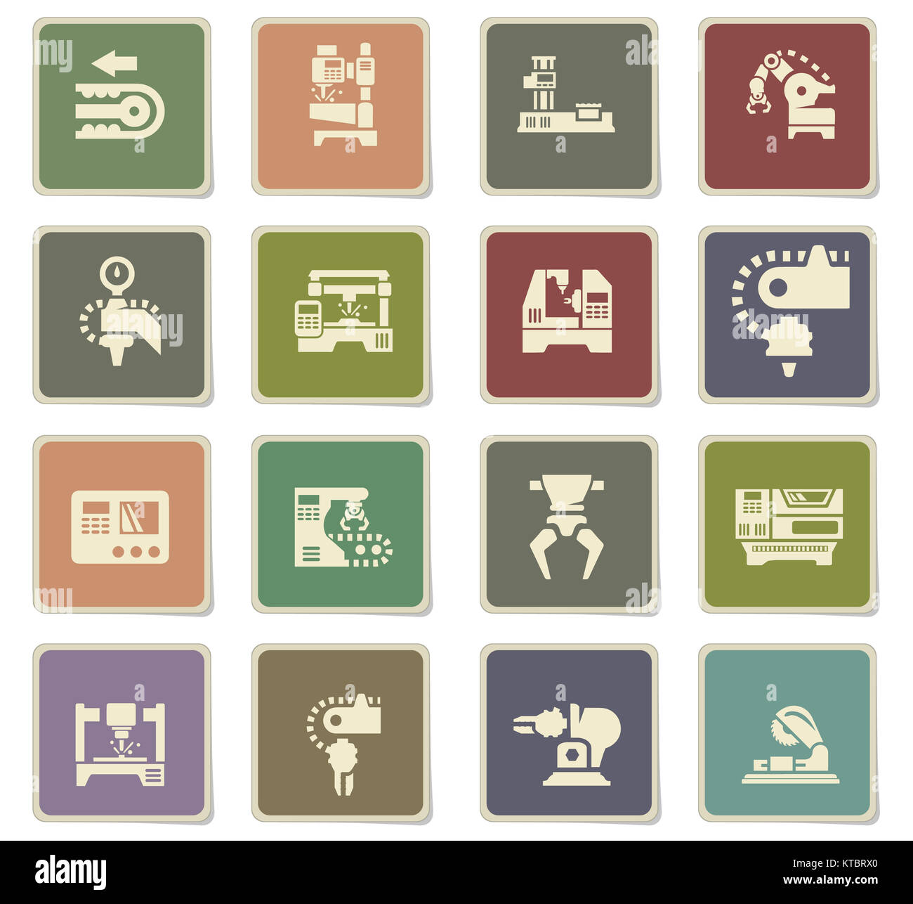 machine tools icon set Stock Photo - Alamy