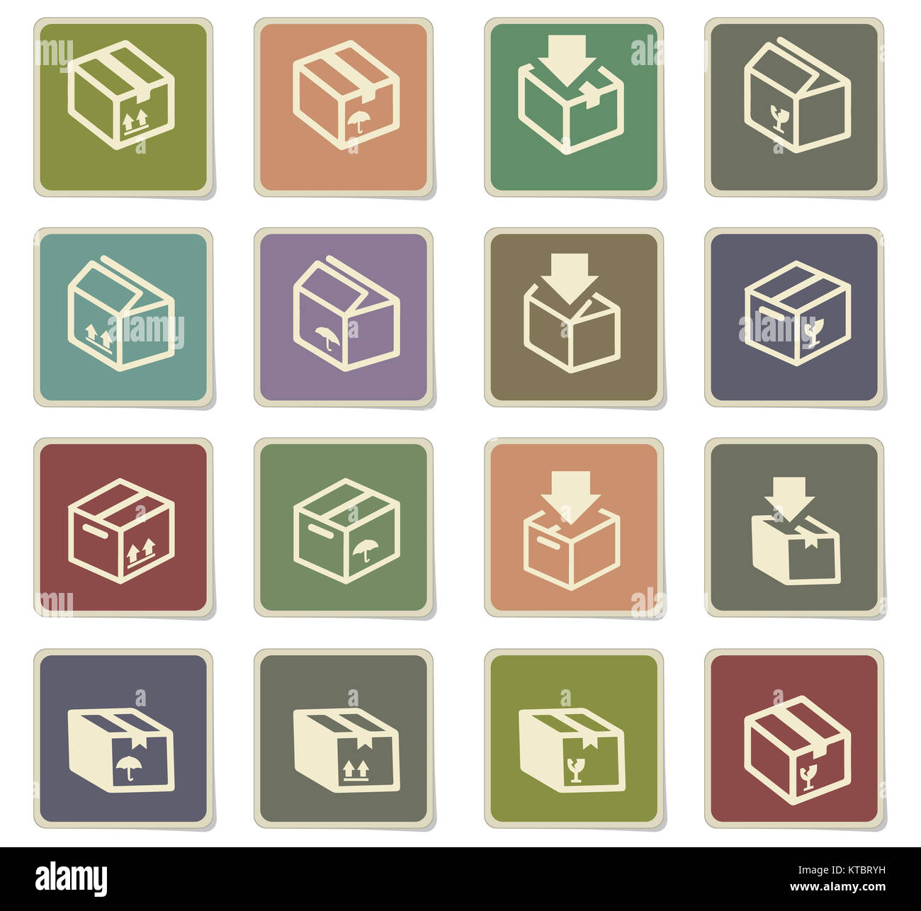 box icon set Stock Photo - Alamy