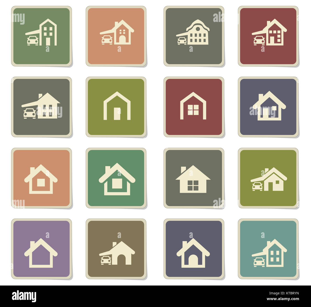 house type icon set Stock Photo - Alamy