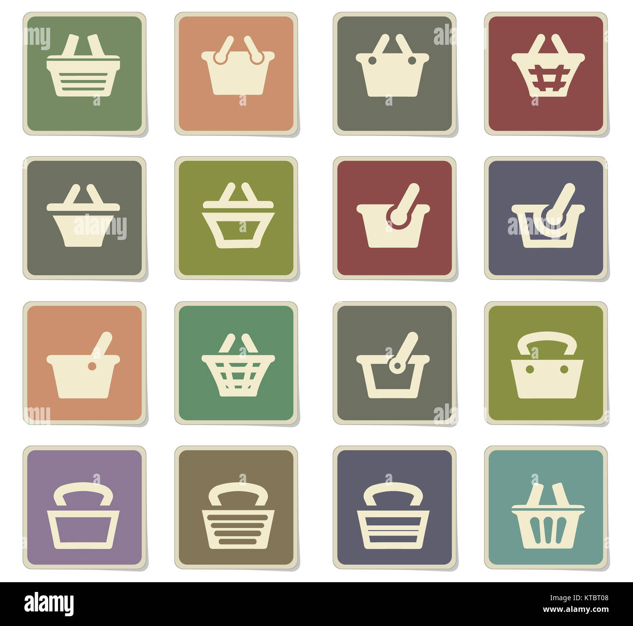 basket icon set Stock Photo - Alamy