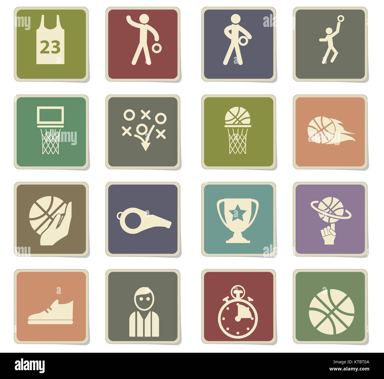 basketball icon set Stock Photo - Alamy