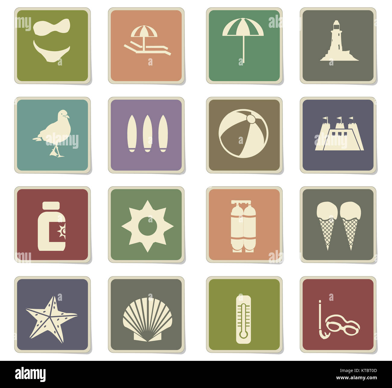 beach icon set Stock Photo - Alamy