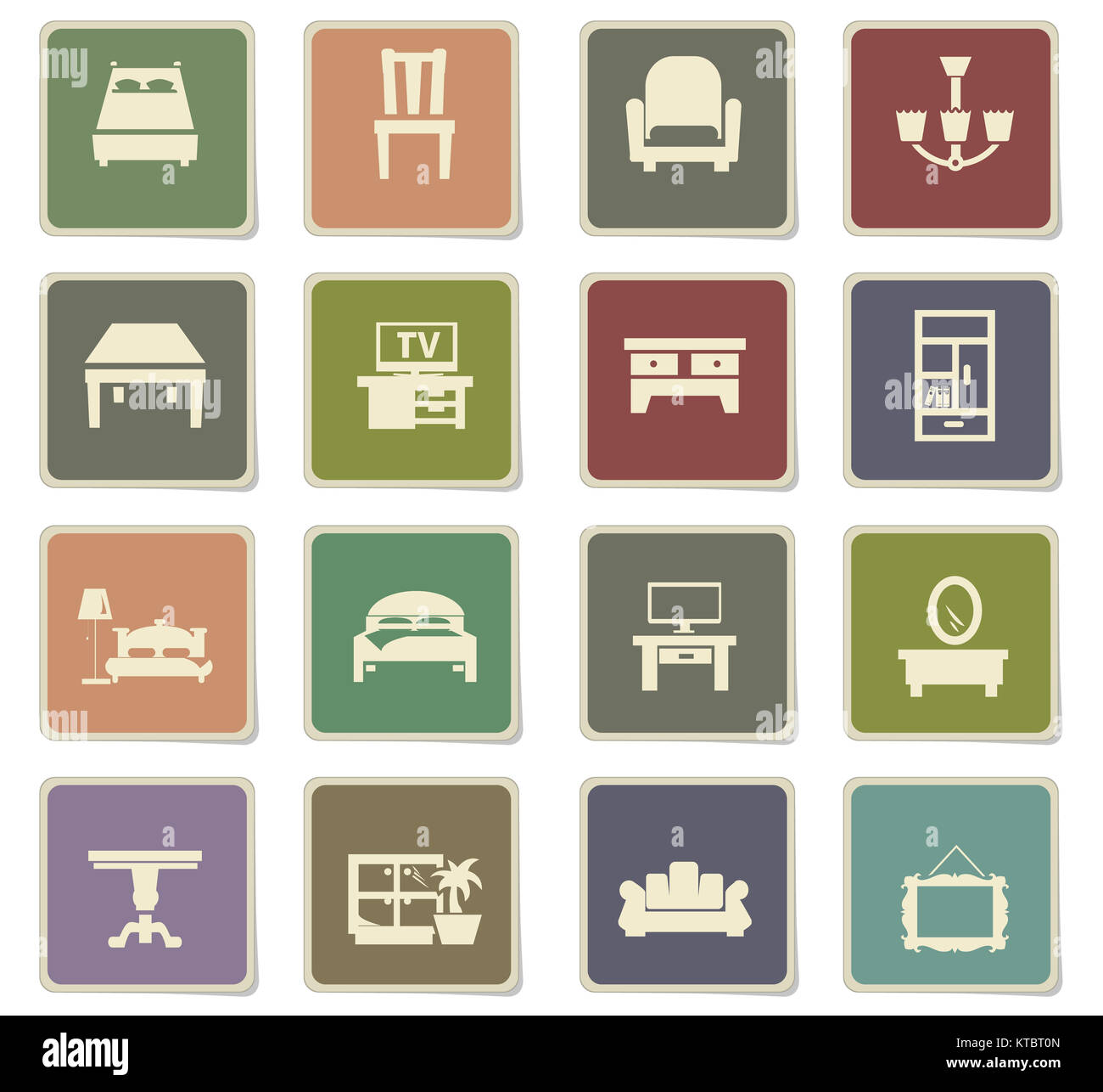 furniture icon set Stock Photo - Alamy