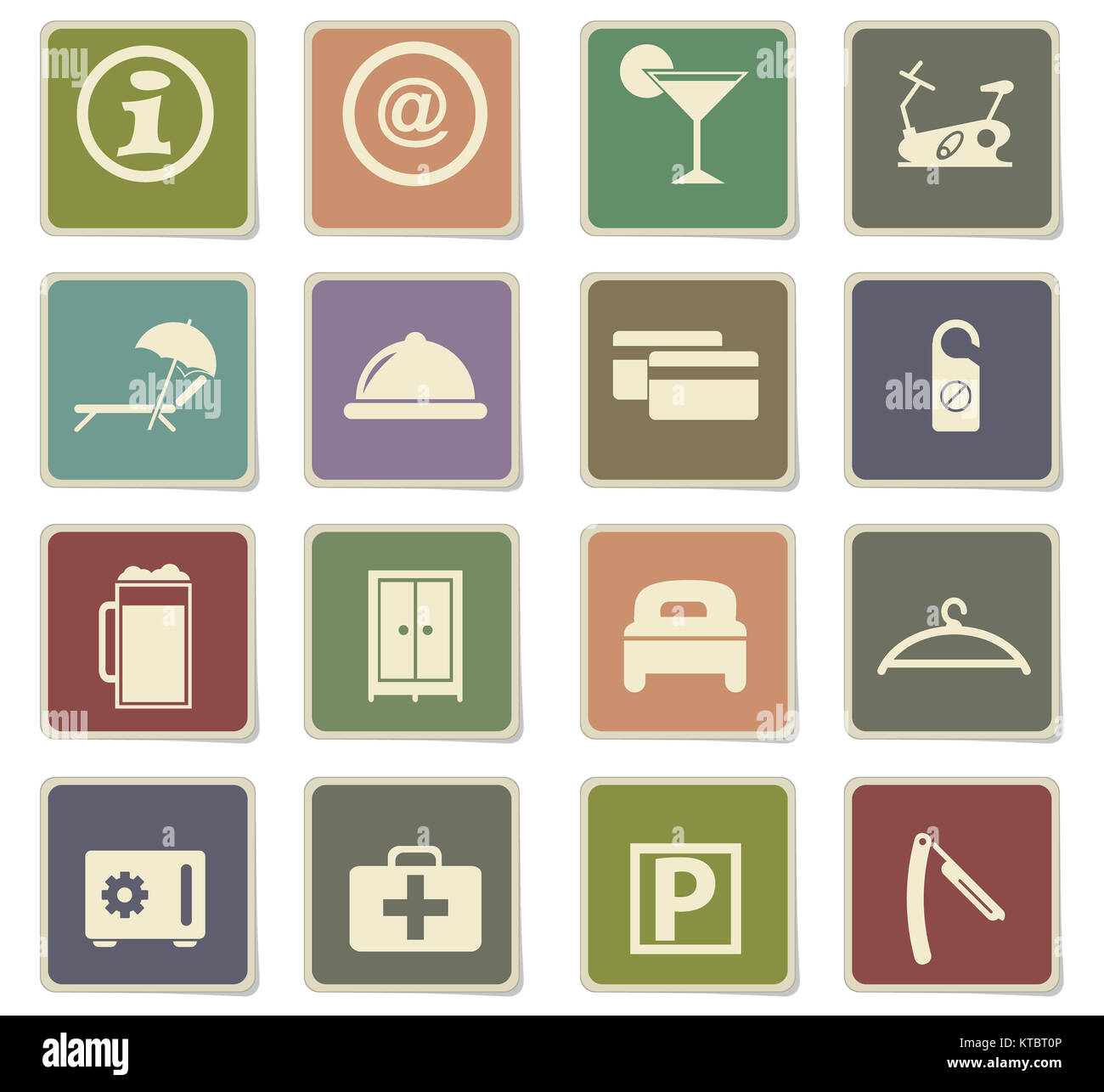 hotel room services icon set Stock Photo - Alamy
