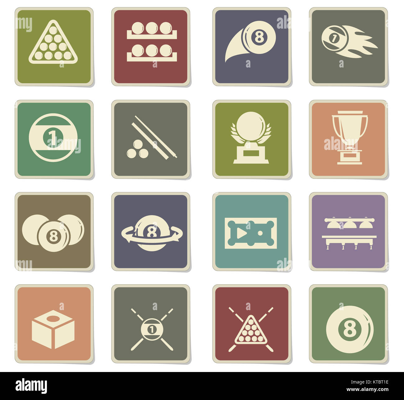 billiards icon set Stock Photo - Alamy
