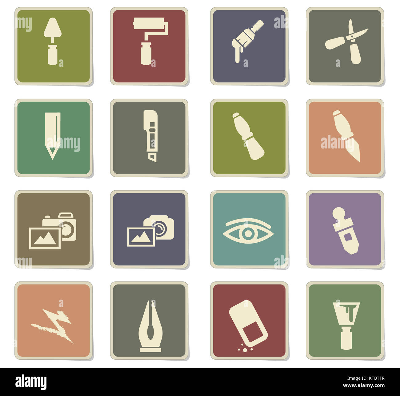 art tools icon set Stock Photo - Alamy